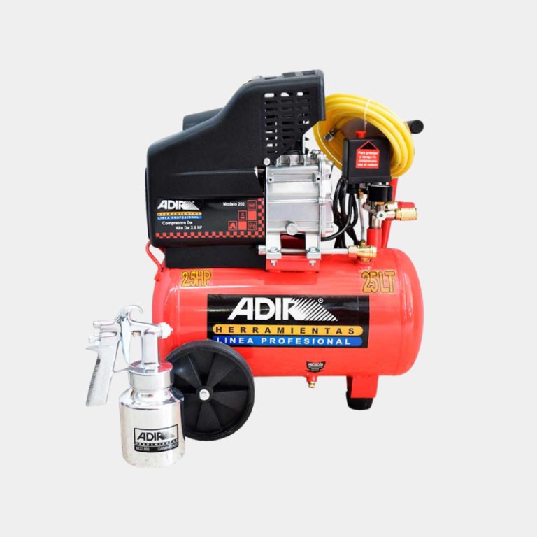 Compresor 2.5 hp marca ADIR con Pistola para Pintar y Manguera